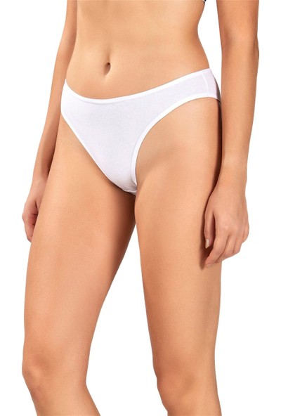 Jiber Kadın (Beyaz) Pamuklu Bikini Külot 655