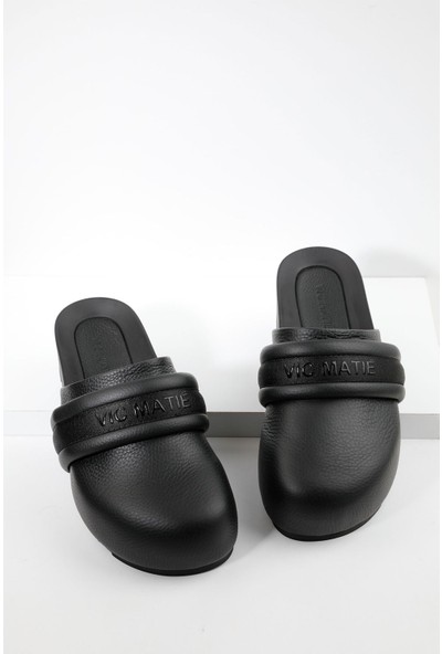 Vic Matie Logo Bantlı Deri Sabo Terlik