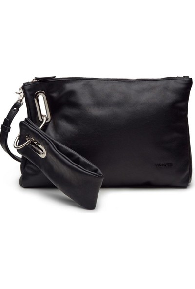 Vic Matie Katrin Deri Clutch Çanta