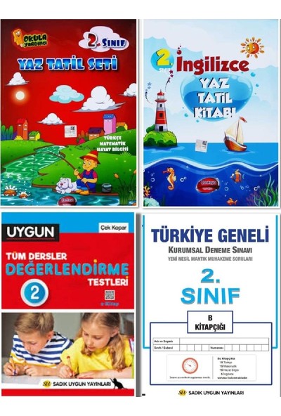 Sadık Uygun Yayınları 2. Sınıf Tüm Dersler Değerlendirme Testi + 2 Yaz Tatil Kitabı + Deneme Sınavı (4' Lü Set) Sadık Uygun Yayınları 2. Sınıf Tüm Dersler Değerlendirme Testi + 2 Yaz Tatil Kitabı + Deneme Sınavı (4' Lü Set)
