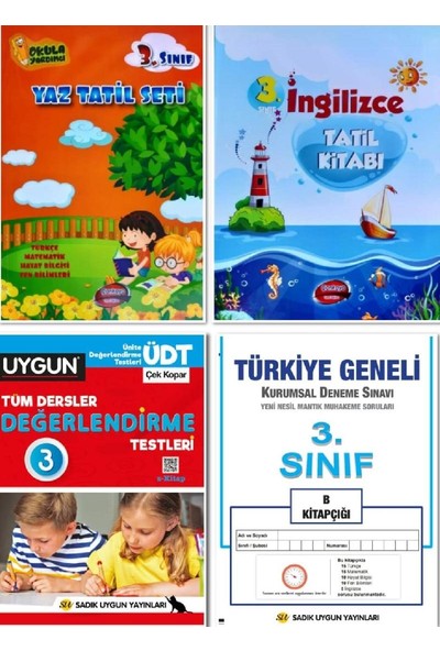 Sadık Uygun Yayınları 3. Sınıf Tüm Dersler Değerlendirme Testi + 2 Yaz Tatil Kitabı + Deneme Sınavı (4' Lü Set) Sadık Uygun Yayınları 3. Sınıf Tüm Dersler Değerlendirme Testi + 2 Yaz Tatil Kitabı + Deneme Sınavı (4' Lü Set)