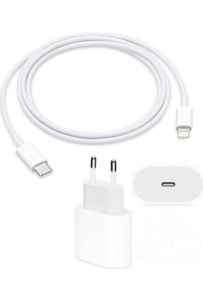 Iphone Uyumlu 20 W Usb-C Güç Adaptörü + Usb-C - Lightning Kablosu (1 M) Iphone Uyumlu 20 W Usb-C Güç Adaptörü + Usb-C - Lightning Kablosu (1 M)