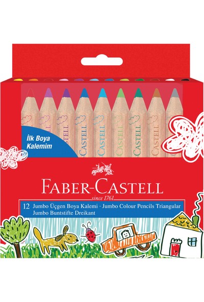 Faber-Castell Ilk  Boya Kalemim Jumbo Yb 12 Renk Faber-Castell Ilk  Boya Kalemim Jumbo Yb 12 Renk