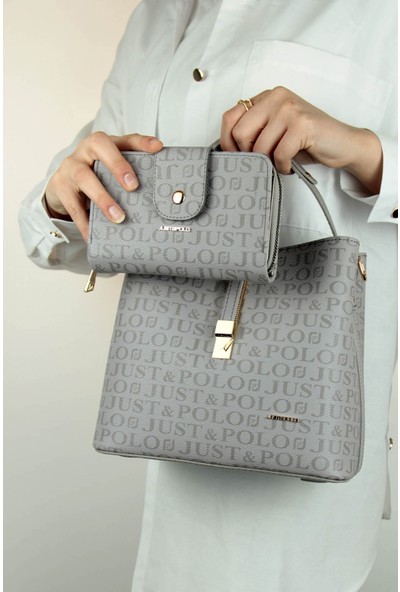 Just Polo Kadın Kilit Detaylı Omuz Çantası ve Cüzdan Kombini PBUK2055 Just Polo Kadın Kilit Detaylı Omuz Çantası ve Cüzdan Kombini PBUK2055