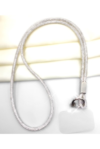 Mossmour Kadın Swarovski Taşlı 8mm Telefon ve Kartlık Için 50 cm Boyun Askısı Mossmour Kadın Swarovski Taşlı 8mm Telefon ve Kartlık Için 50 cm Boyun Askısı