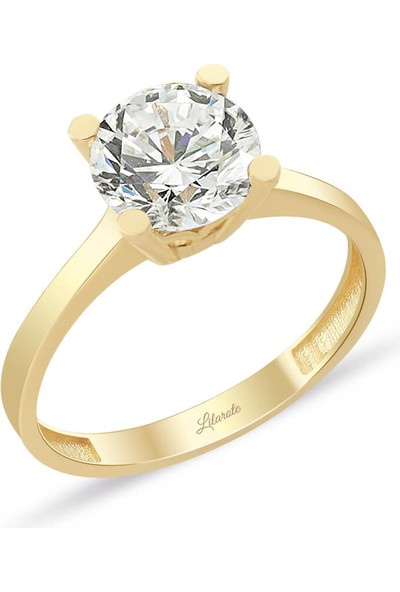 Lilarote Tektaş Sarı Yüzük 14 Ayar Altın