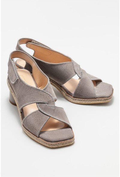 Elle Shoes Vizon Deri Kadın Topuklu Sandalet Elle Shoes Vizon Deri Kadın Topuklu Sandalet