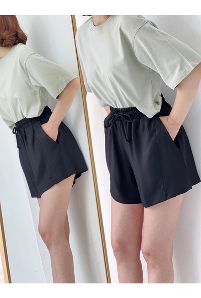 Retrobird Tasarım Petite Şort Kadın Siyah