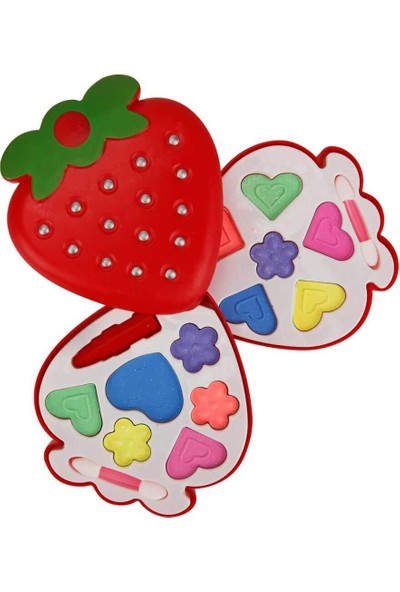 Limon Çilek Kutulu 2 Katlı Makyaj Seti - Kırmızı Çilek