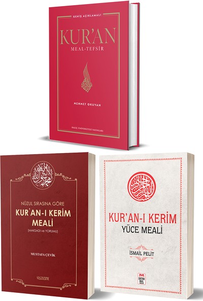 Kur’an-I Kerim Meali (Mehmet Okuyan-Mustafa Çevik-Ismail Pelit) 3 Kitap Set Kur’an-I Kerim Meali (Mehmet Okuyan-Mustafa Çevik-Ismail Pelit) 3 Kitap Set