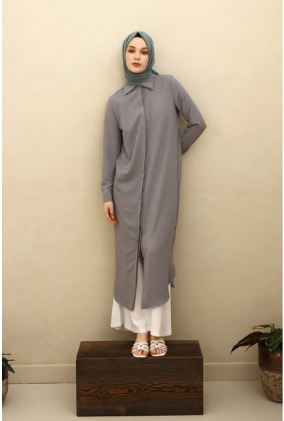 ALLDAY Gizli Patlı Uzun Gömlek Tunik