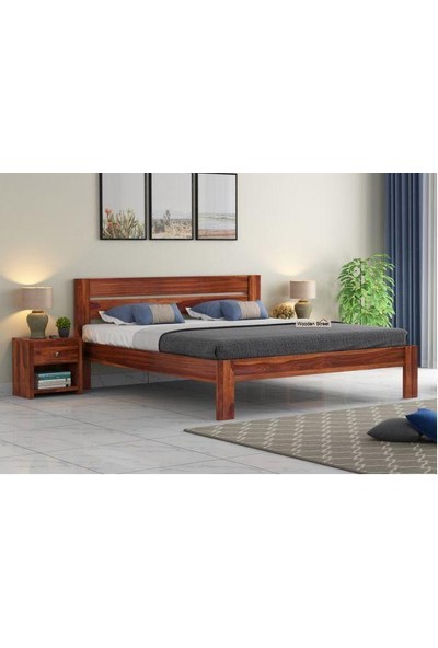 Modimo Şeklat Ahşap Karyola-Ceviz
