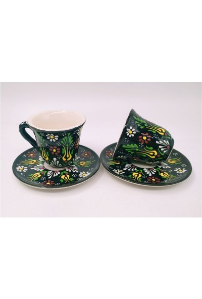Çini Fincan Takımı 2 Kişilik 4 Parça Siyah