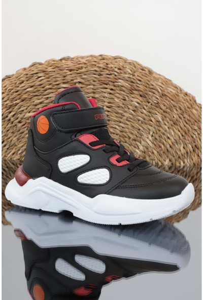 Kidessa 1050 Anatomik Çocuk Basket Ayakkabısı - NKT01050-SIYAH Beyaz-35