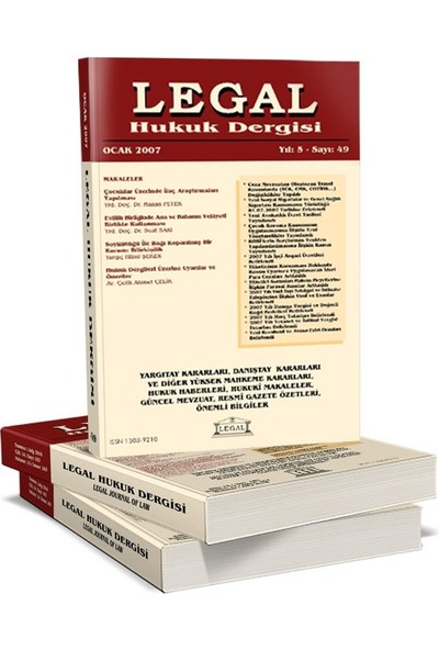 Legal Hukuk Dergisi 2007 Yılı 1 Takım 12 Sayı