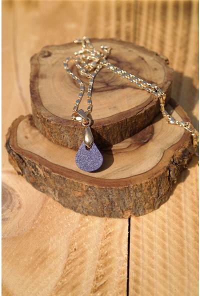 May Collection Mor Su Damlası Epoksi Tasarım Gold Zincir Kolye May Collection Mor Su Damlası Epoksi Tasarım Gold Zincir Kolye