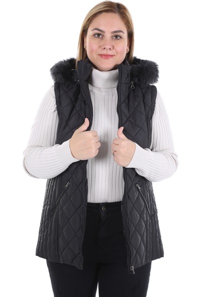 Brendon Kadın Büyük Beden Yelek Y410 Siyah/black 20W53000410