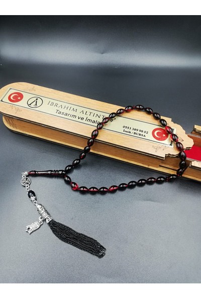 İbrahim Altıntaş Kırmızı-Siyah Sıkma Kehribar Tespih İbrahim Altıntaş Kırmızı-Siyah Sıkma Kehribar Tespih
