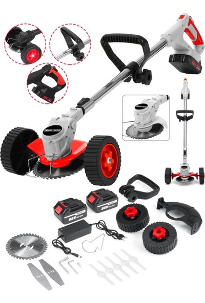 Graizer Alman 88 V 5 Ah Çift Akülü Tekerlekli Ot Çim Çalı Biçme Kesme Makinesi Tırpanı Akülü Tırpan Grz-88-V-Akulu-Tırpan-Kırmızıı Graizer Alman 88 V 5 Ah Çift Akülü Tekerlekli Ot Çim Çalı Biçme Kesme Makinesi Tırpanı Akülü Tırpan Grz-88-V-Akulu-Tırpan-Kırmızıı