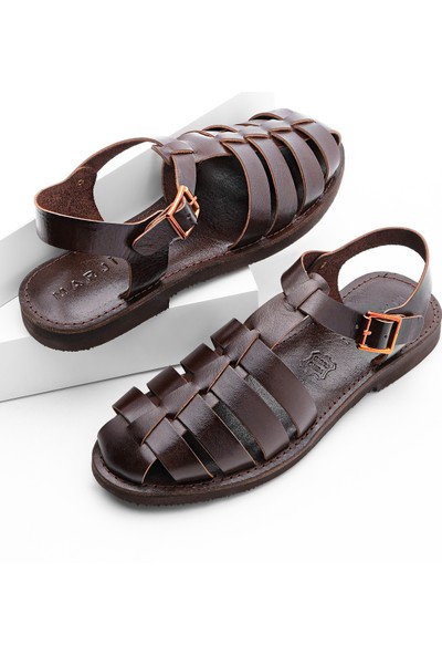 Marjin Kadın Deri Eva Taban Kalın Bantlı Günlük Sandalet Bangin