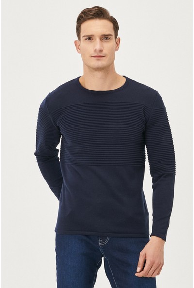 Altınyıldız Classics Standart Fit Bisiklet Yaka Desenli Triko Kazak