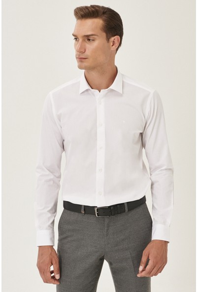 ALTINYILDIZ CLASSICS Erkek Beyaz Tailored Slim Fit Klasik Yaka Gömlek ALTINYILDIZ CLASSICS Erkek Beyaz Tailored Slim Fit Klasik Yaka Gömlek
