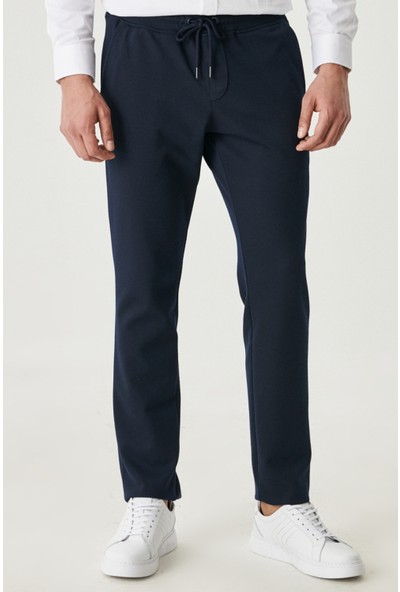 AC&Co / Altınyıldız Classics Erkek Lacivert Slim Fit Dar Kesim Beli Bağlamalı Yan Cep Pantolon AC&Co / Altınyıldız Classics Erkek Lacivert Slim Fit Dar Kesim Beli Bağlamalı Yan Cep Pantolon