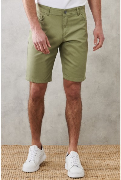ALTINYILDIZ CLASSICS Erkek Yeşil Slim Fit Dar Kesim Armürlü Esnek 5 Cepli Casual Şort ALTINYILDIZ CLASSICS Erkek Yeşil Slim Fit Dar Kesim Armürlü Esnek 5 Cepli Casual Şort