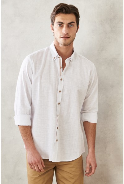Altınyıldız Classıcs Erkek Beyaz Comfort Fit Rahat Kesim %100 Pamuk Düğmeli Yaka Casual Gömlek Altınyıldız Classıcs Erkek Beyaz Comfort Fit Rahat Kesim %100 Pamuk Düğmeli Yaka Casual Gömlek