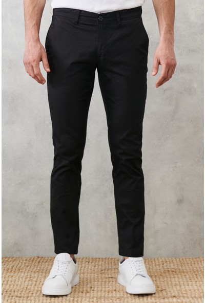 ALTINYILDIZ CLASSICS Erkek Siyah Slim Fit Armürlü Yan Cepli Pamuklu Chino Pantolon ALTINYILDIZ CLASSICS Erkek Siyah Slim Fit Armürlü Yan Cepli Pamuklu Chino Pantolon
