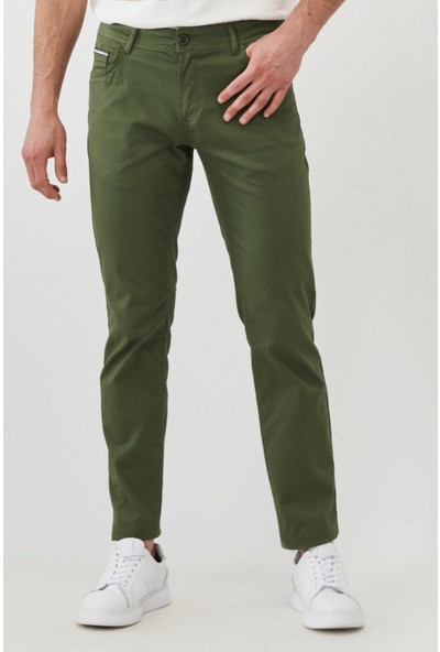 AC&Co / Altınyıldız Classics Erkek Haki Slim Fit Dar Kesim 5 Cep Chino Pantolon AC&Co / Altınyıldız Classics Erkek Haki Slim Fit Dar Kesim 5 Cep Chino Pantolon