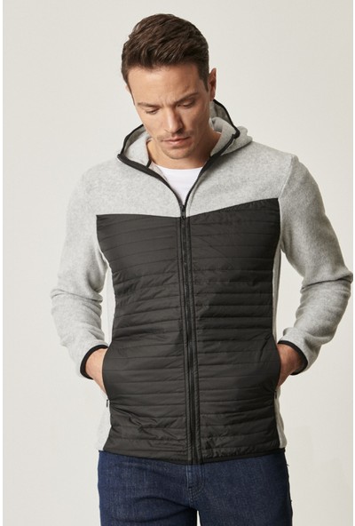 AC&Co / Altınyıldız Classics Erkek Gri Standart Fit Kapüşonlu Spor Fermuarlı Polar Mont AC&Co / Altınyıldız Classics Erkek Gri Standart Fit Kapüşonlu Spor Fermuarlı Polar Mont