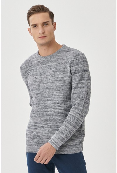 Ac&Co / Altınyıldız Classics Erkek A.Gri-Lacı Recycle Standart Fit Bisiklet Yaka Desenli Triko Kazak Ac&Co / Altınyıldız Classics Erkek A.Gri-Lacı Recycle Standart Fit Bisiklet Yaka Desenli Triko Kazak