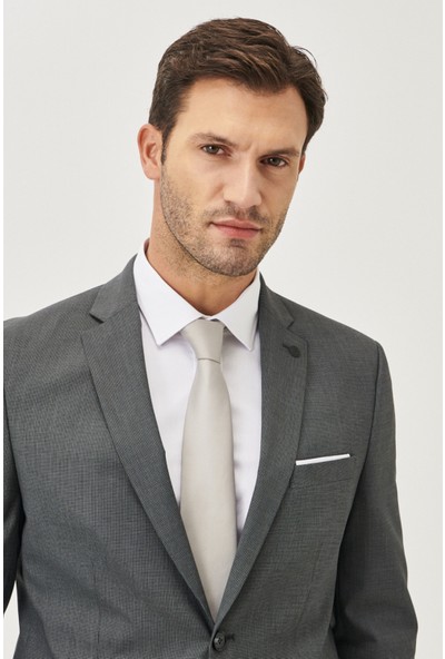 Altınyıldız Classics Erkek Siyah-Gri Slim Fit Desenli Takım Elbise Altınyıldız Classics Erkek Siyah-Gri Slim Fit Desenli Takım Elbise