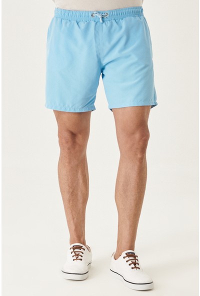 Ac&Co / Altınyıldız Classics Erkek Mavi Standart Fit Casual Mayo Deniz Şortu