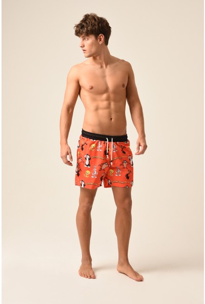 Regular Kalıp Dijital Baskılı Deniz Şortu