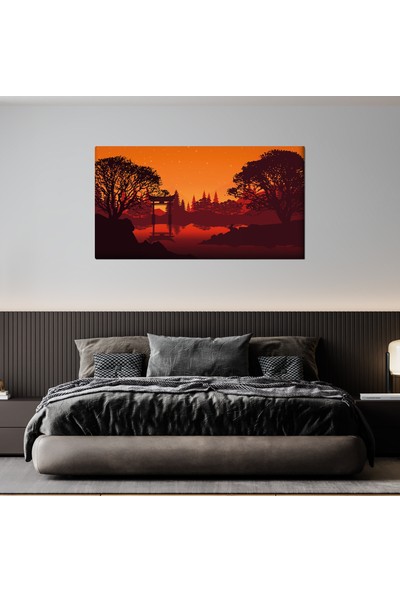 Hediyeset Dekoratif Kanvas Kızıl Japonya Tablo 120 x 60 cm Hediyeset Dekoratif Kanvas Kızıl Japonya Tablo 120 x 60 cm