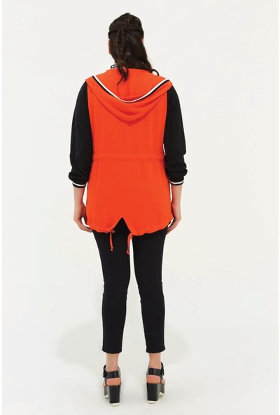 Elsin Butik Kadın Büyük Beden Kapüşonlu Bel Büzgülü Cepli Şık ve Spor Ceket Havasında Mont ELM86030 Elsin Butik Kadın Büyük Beden Kapüşonlu Bel Büzgülü Cepli Şık ve Spor Ceket Havasında Mont ELM86030