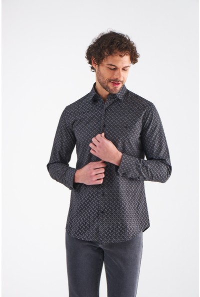 Erkek Slim Fit Uzun Kollu Spor Gömlek Erkek Slim Fit Uzun Kollu Spor Gömlek