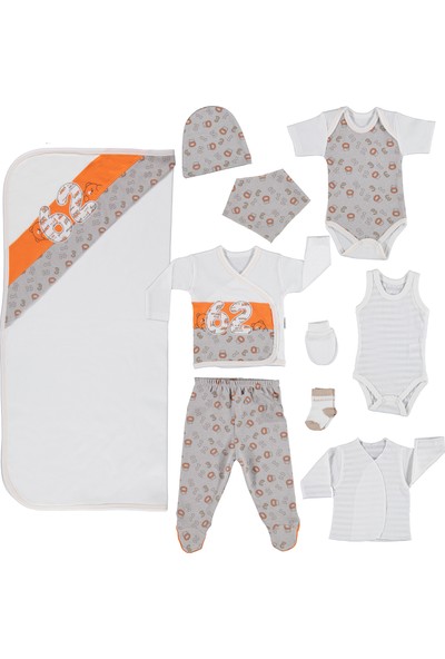 Bebelinna Yenidoğan Bebek %100 Pamuklu Hastane Çıkışı 10'lu Zıbın Set 6080A1