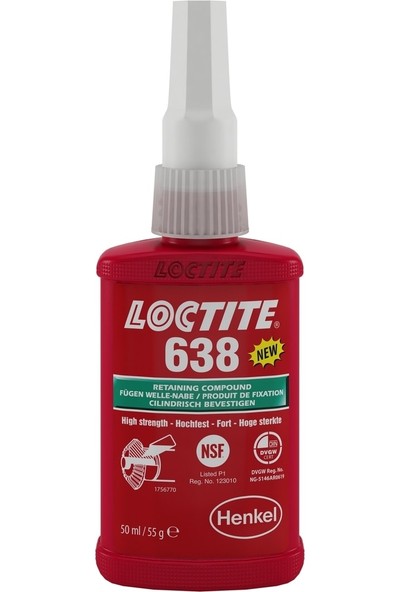 Loctite 250 Mg 638 Yüksek Mukavemetli Sıkı Geçme Bileşeni Loctite 250 Mg 638 Yüksek Mukavemetli Sıkı Geçme Bileşeni