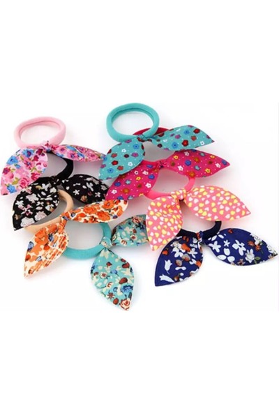 Voilove 15 Adet Tavşan Kulak Lastik Çocuk Bağlama Toka white