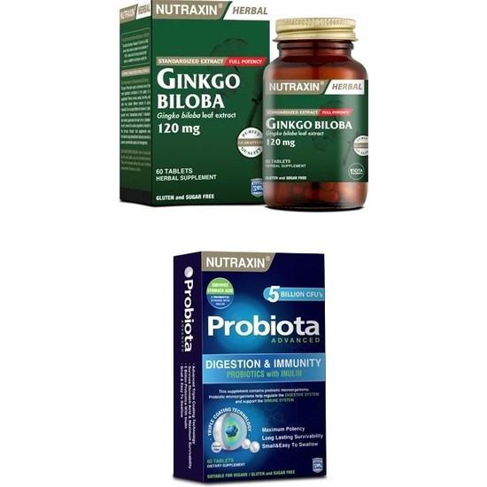 Nutraxin Ginkgo Biloba 60 Tablet + Probiota 60 Tablet Fiyatı