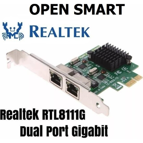 Open Smart 2 Port Realtek RTL8111G Gigabit Pcıe X1 Network Fiyatı