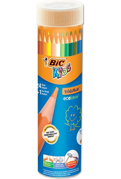 Bic Kids Evolution Kuru Boya Kalemi 24+1'li Metal Tüp Bic Kids Evolution Kuru Boya Kalemi 24+1'li Metal Tüp