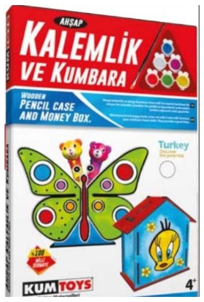 Kumtoys Ahşap Kalemlik Ve Kumbara Set
