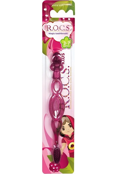 Rocs 3-7 Yaş Çocuk Diş Fırçası Bordo