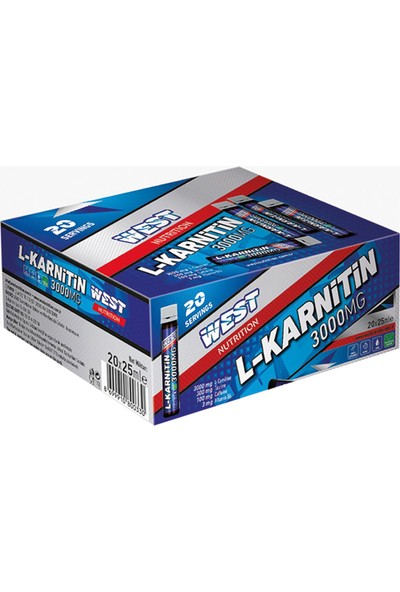 West Nutrition LCarnitine Karnitin 3000 mg 20 Adet Karpuz