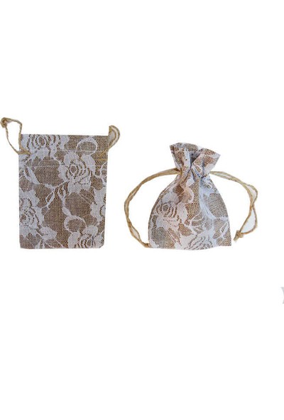 Elite Çuval Kese 10 Adet Kese Lavanta Kesesi Natural Çuval Dantelli Kahverengi (9cm*12cm) Elite Çuval Kese 10 Adet Kese Lavanta Kesesi Natural Çuval Dantelli Kahverengi (9cm*12cm)
