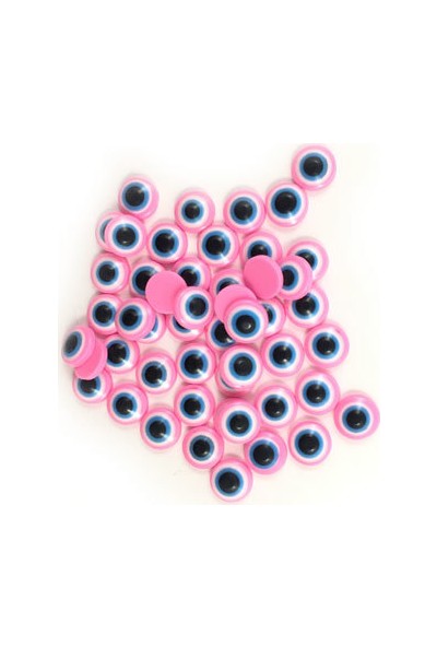 Elite Nazar Boncuğu 100 Adet Nazar Boncuğu Yarım Pembe ( 0.7 cm çapında)